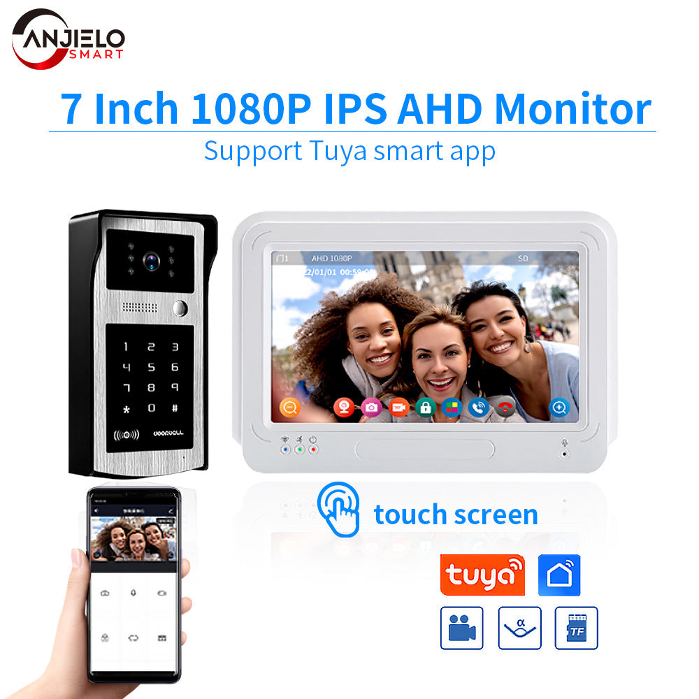 7 Inch Screen Touch Monitor Video Intercom for Home Door Phone Doorbel ...