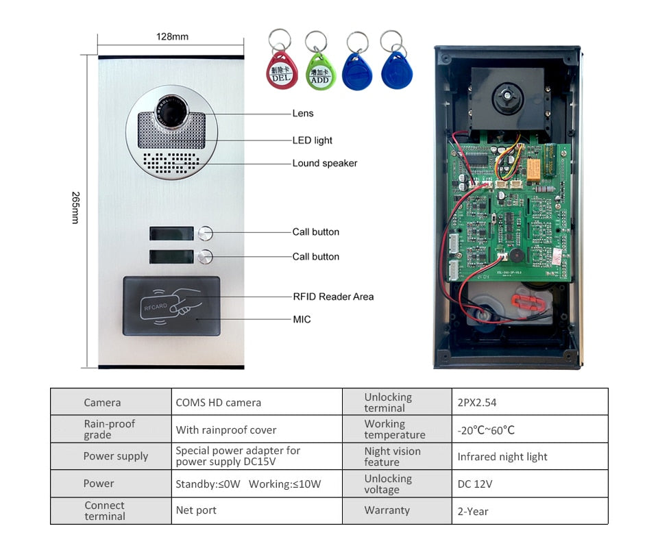 Video Intercoms Multi Apartment Door Entry Residential Intercom Rfid D ...