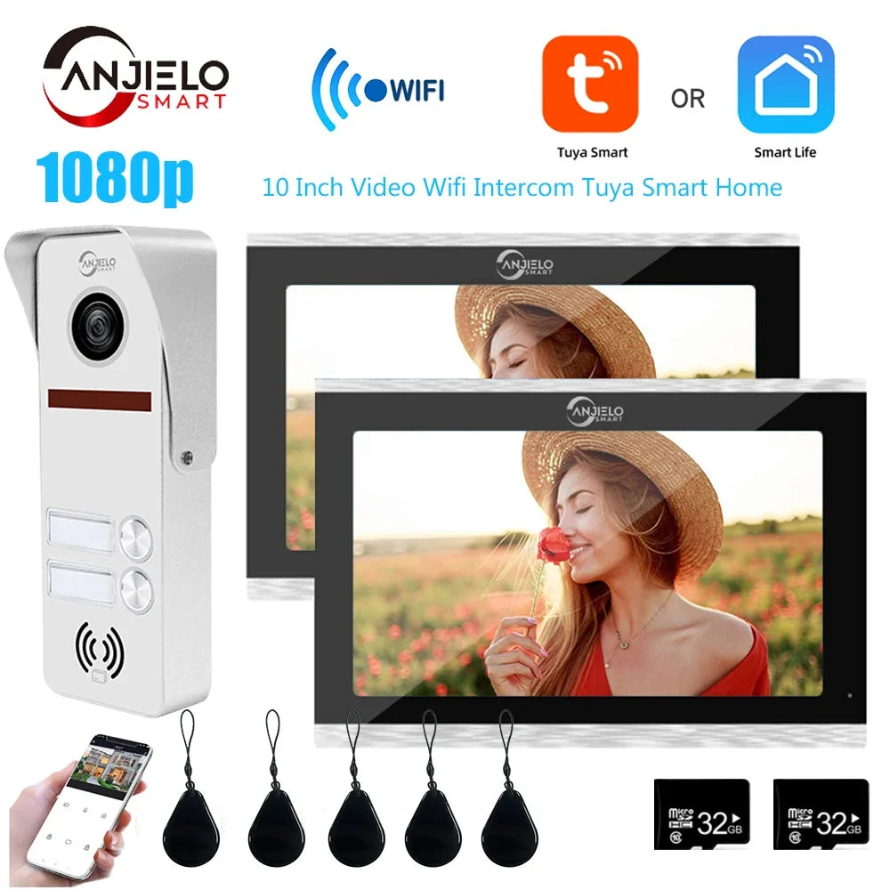 Wifi Intercom Tuya 7/10 Inch Video Tuya Smart Home video 2 doorbell Sy ...