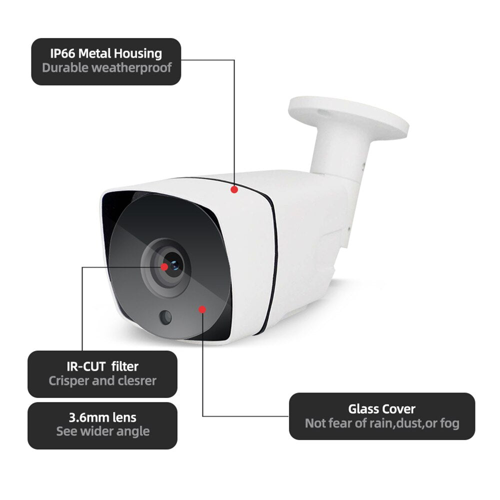 Anjielo HD 1080P 4MP IP Camera with POE Night-vision device Waterproof ...